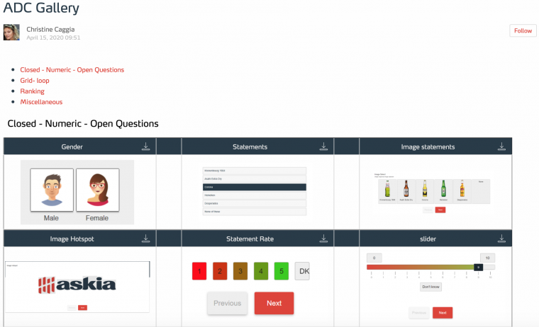 Askia Design Control Gallery - Open Ends